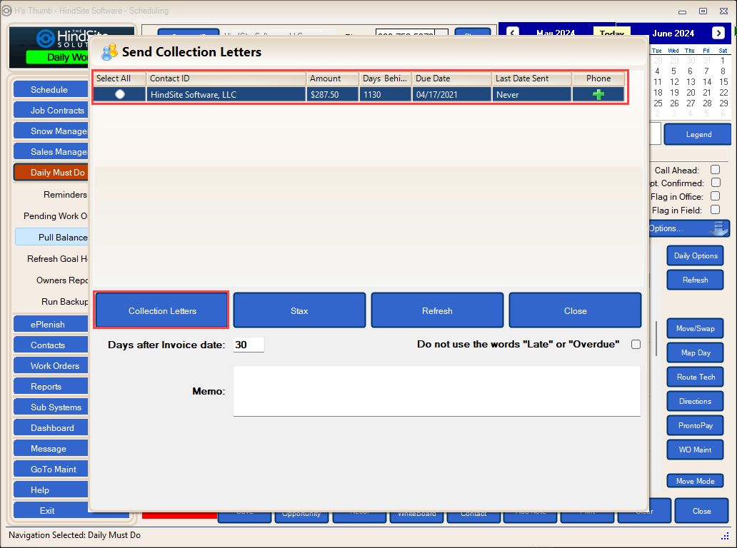 Sending Out Collection Letters