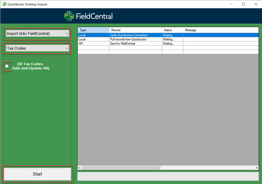 Setting Up Tax Codes in FieldCentral