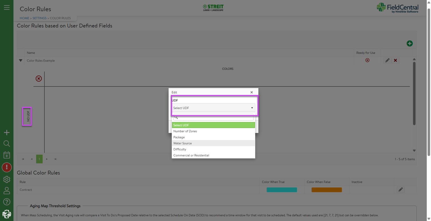COLOR RULES FOR MASS SCHEDULING