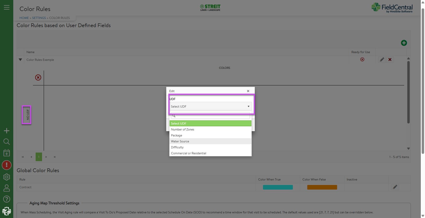 COLOR RULES FOR MASS SCHEDULING
