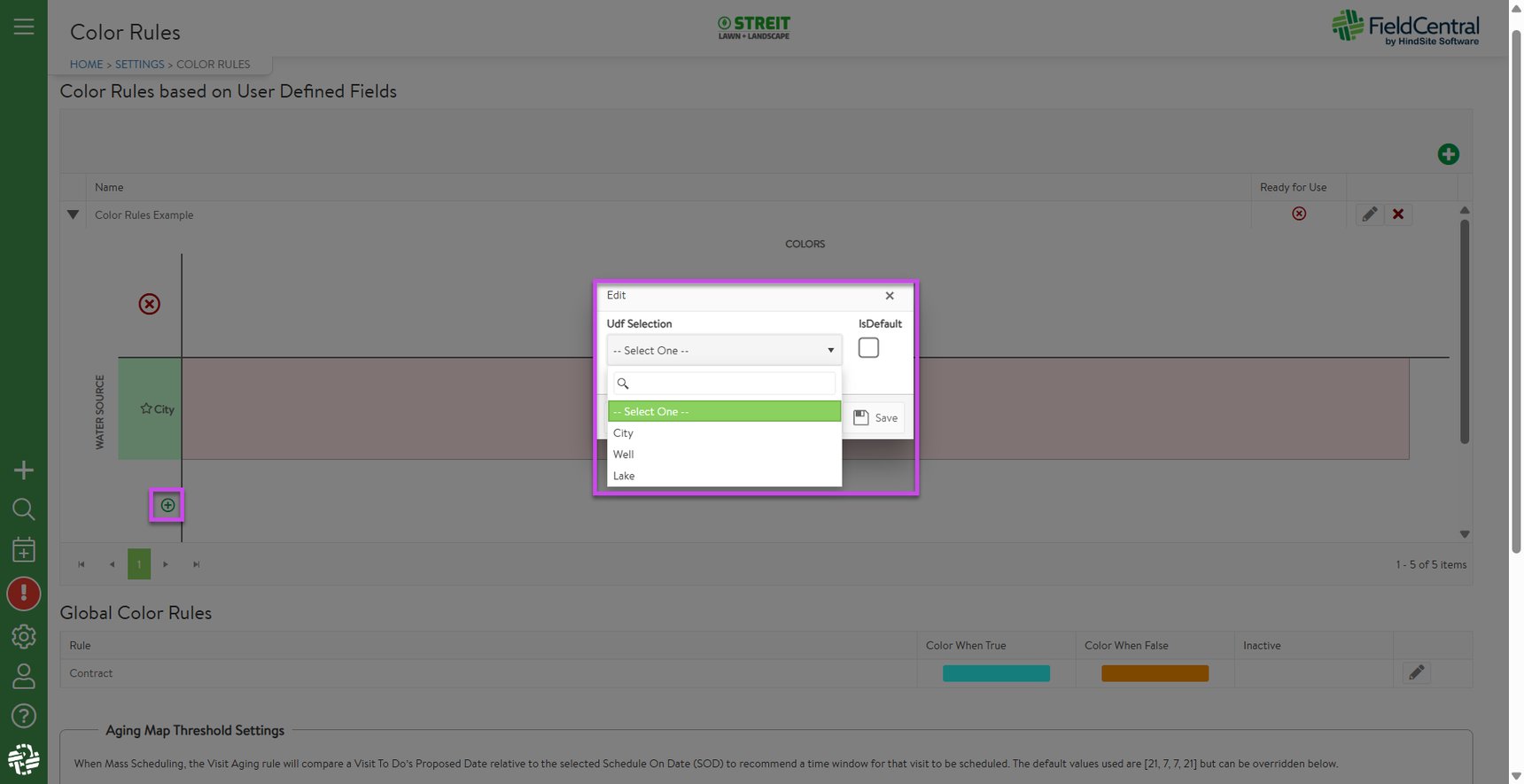 COLOR RULES FOR MASS SCHEDULING