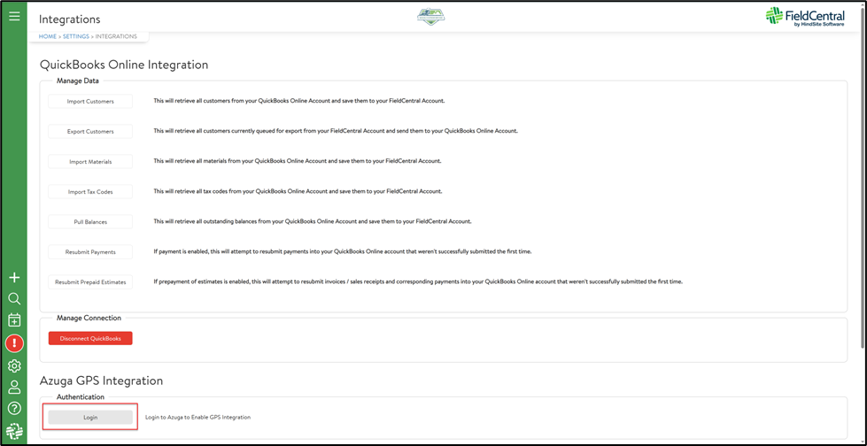 INTEGRATING AZUGA WITH FIELDCENTRAL