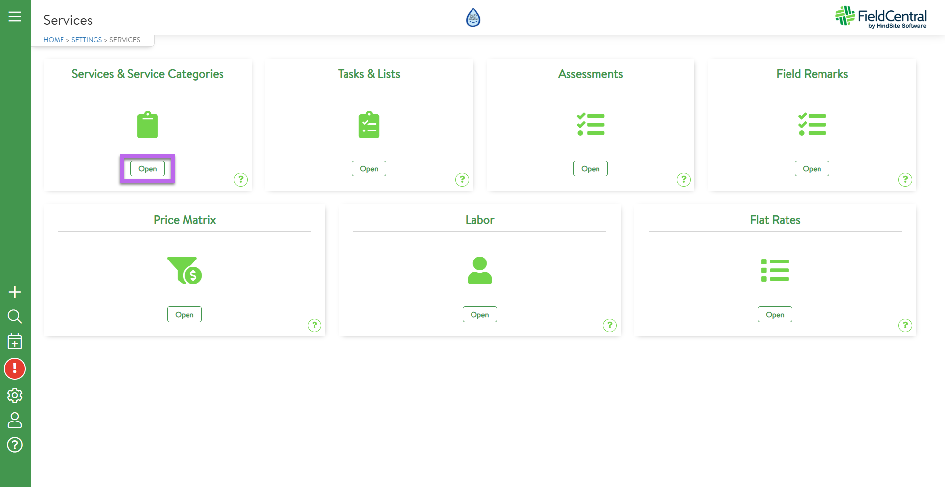 CREATING SERVICE CATEGORIES