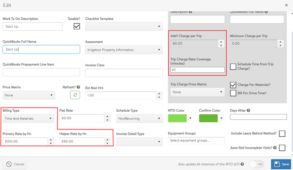 BILLING - EXAMPLES OF INVOICING