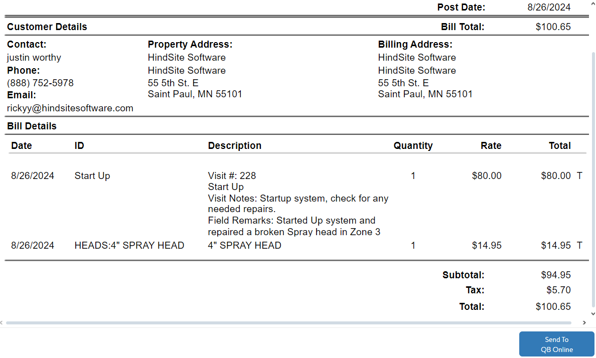 QuickBooks: EXAMPLES OF HOW INFORMATION TRANSLATES TO INVOICES